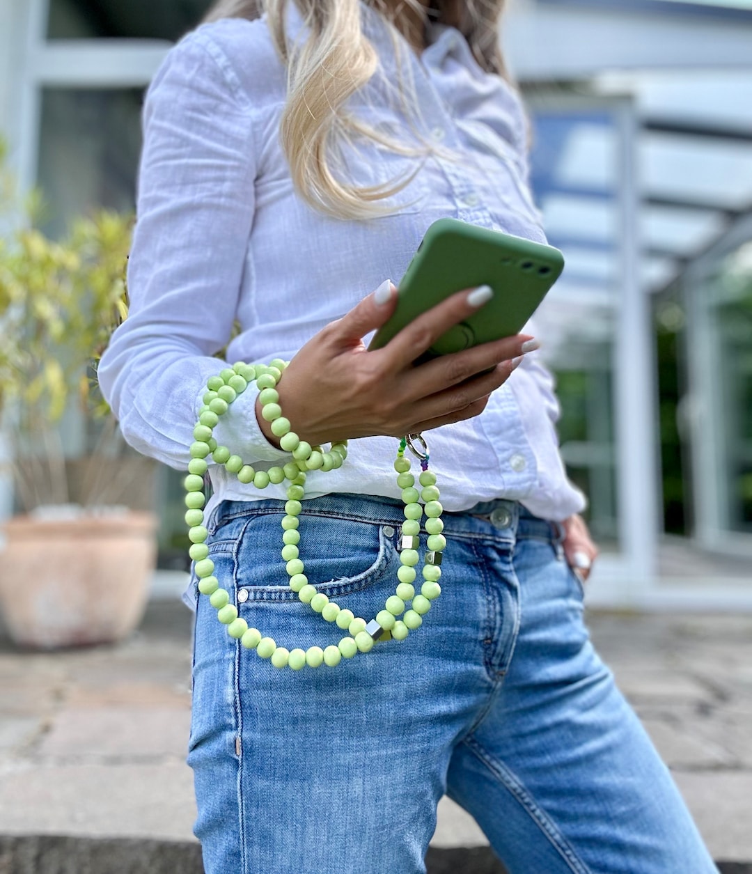 Boho Crossbody Cell Phone Chain Cell Phone Strap Keychain Solid Color ...