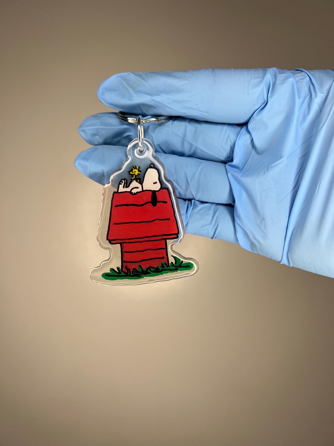 Snoopy- Hand Drawn Keychain - Etsy