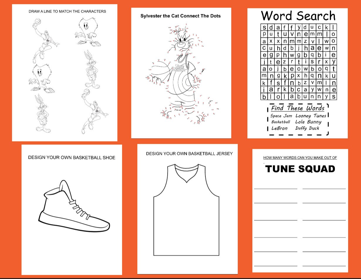 Space Jam 2 New Legacy Coloring and Activity Sheets 32 Pages, Digital ...