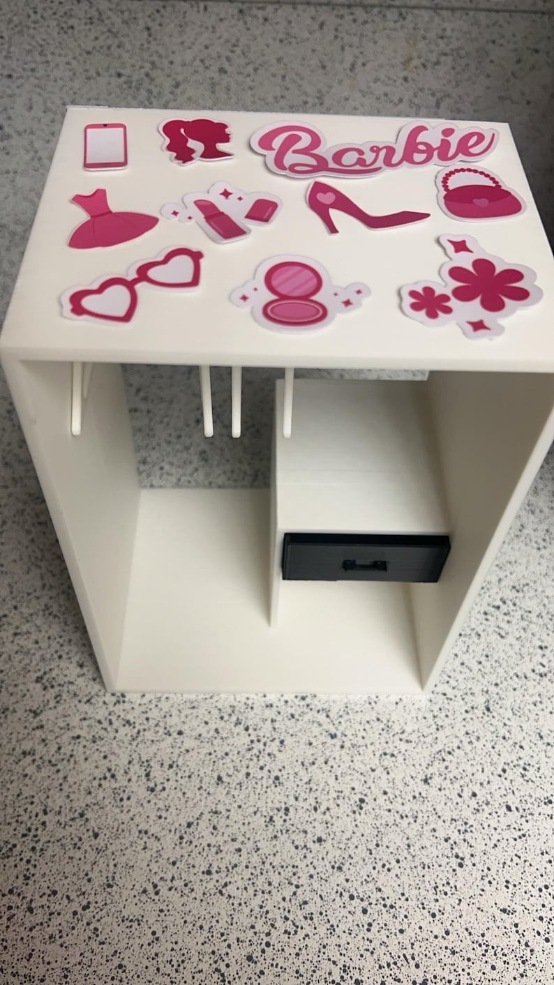 3D Printed Barbie Wardrobe Closet With Hangers & Stickers - Etsy
