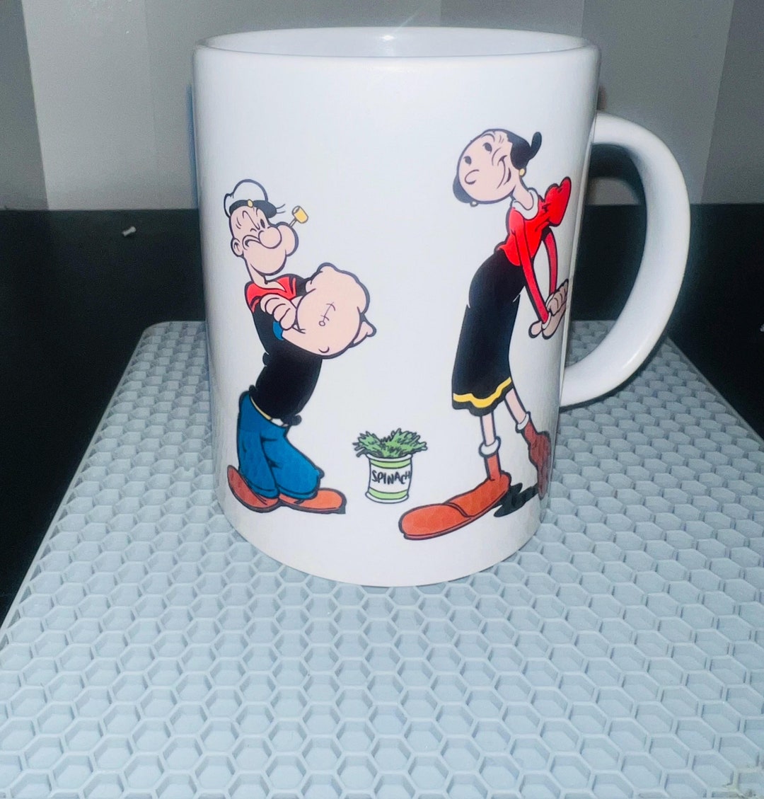 Popeye and Olive Oyl- White Glossy Ceramic Coffee Mug - Etsy