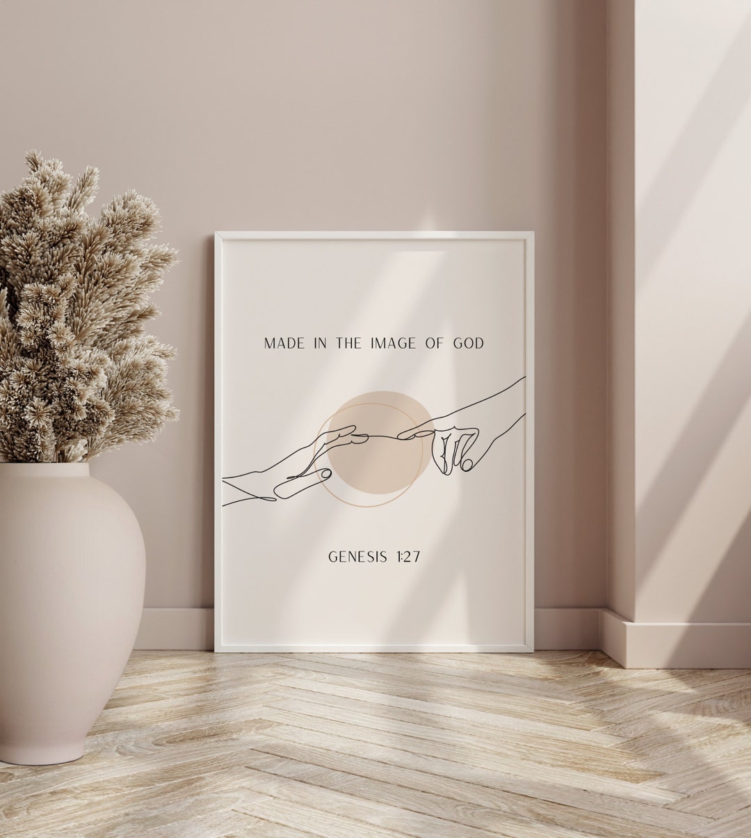 Made in the Image of God Bible Wall Art Printable, Neutral Decor ...