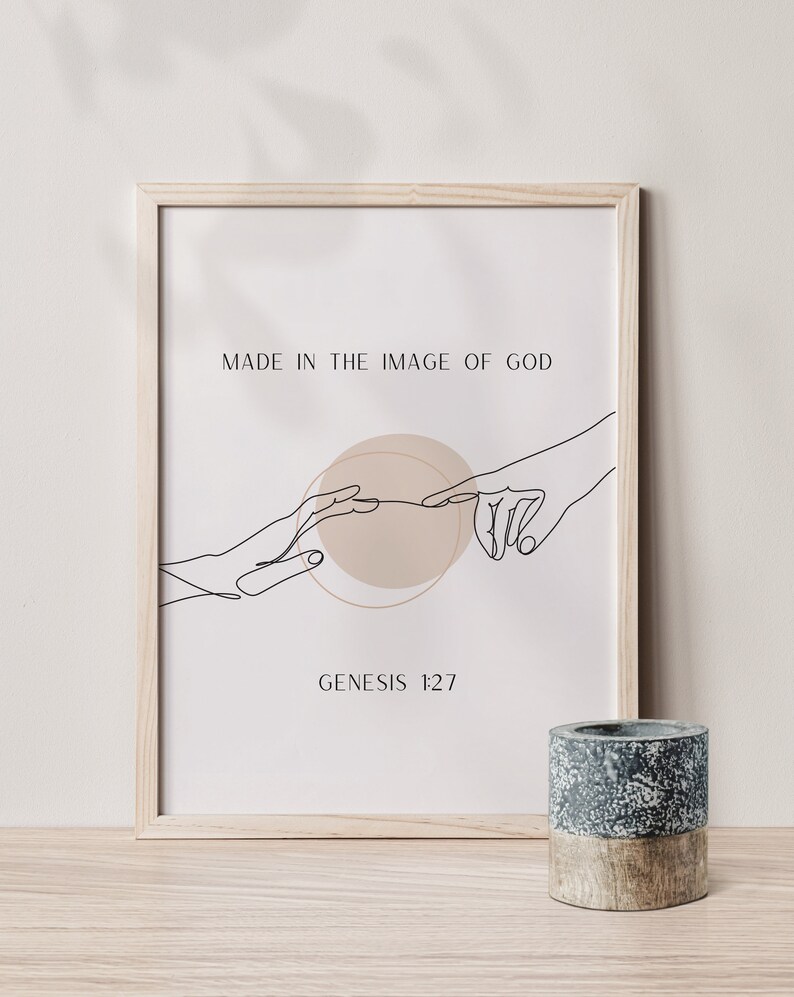 Made in the Image of God Bible Wall Art Printable, Neutral Decor ...