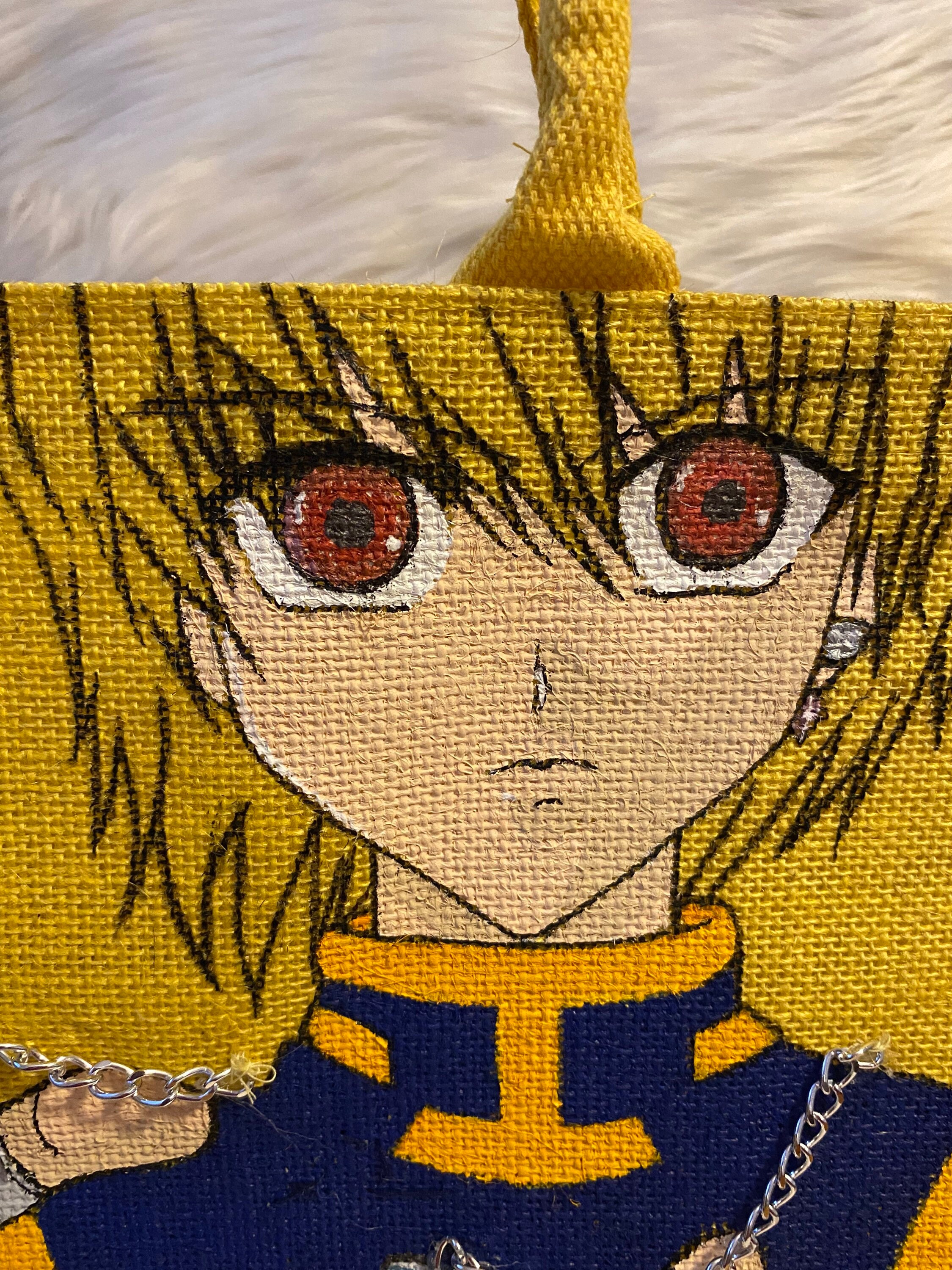 Hand Painted Anime Tote Bag Chain User - Etsy