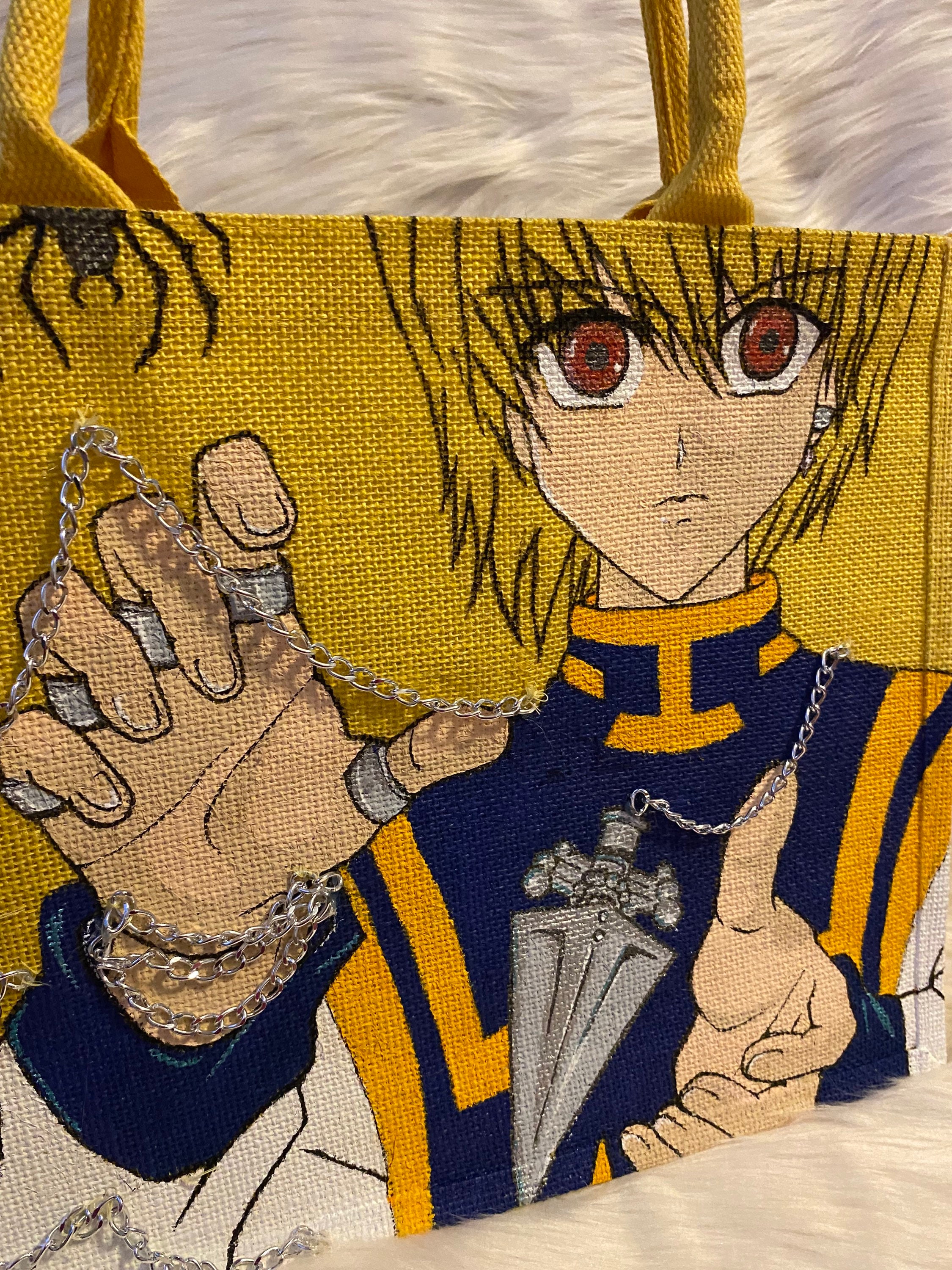 Hand Painted Anime Tote Bag Chain User - Etsy