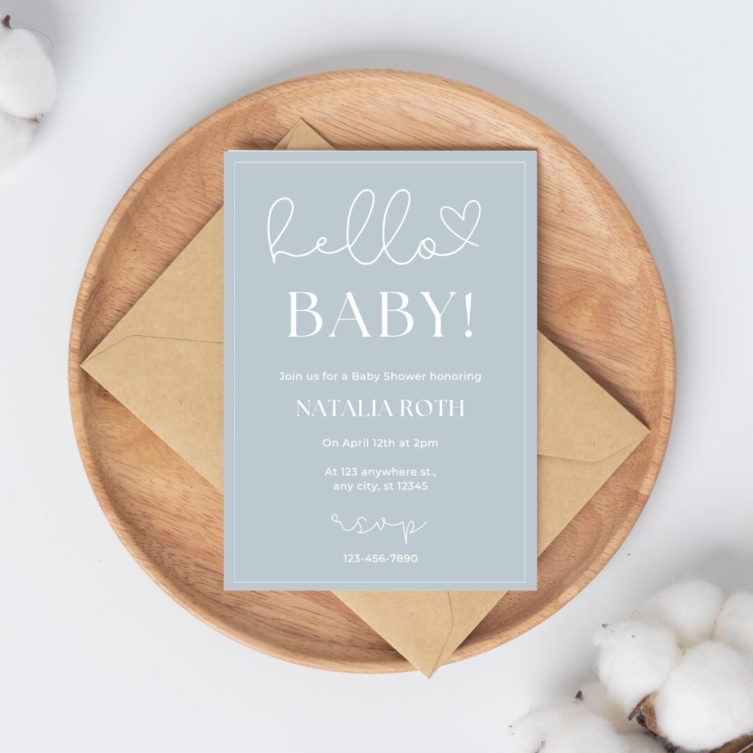 Classic Baby Shower Invitation - Baby Sprinkle Invite - Minimalist Pink ...