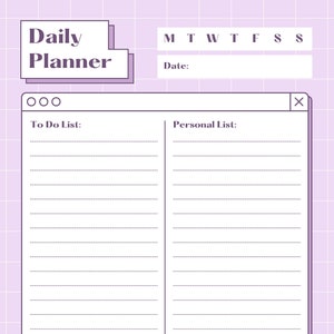 Purple Daily Planner - Etsy