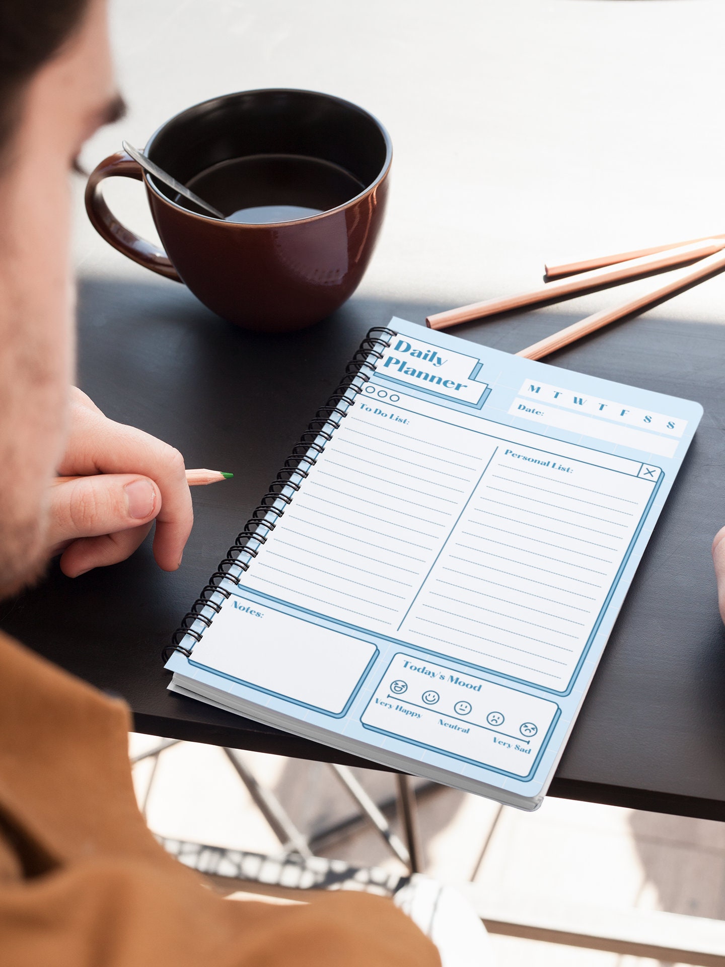 Blue Daily Planner - Etsy
