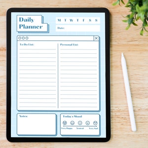 Blue Daily Planner - Etsy