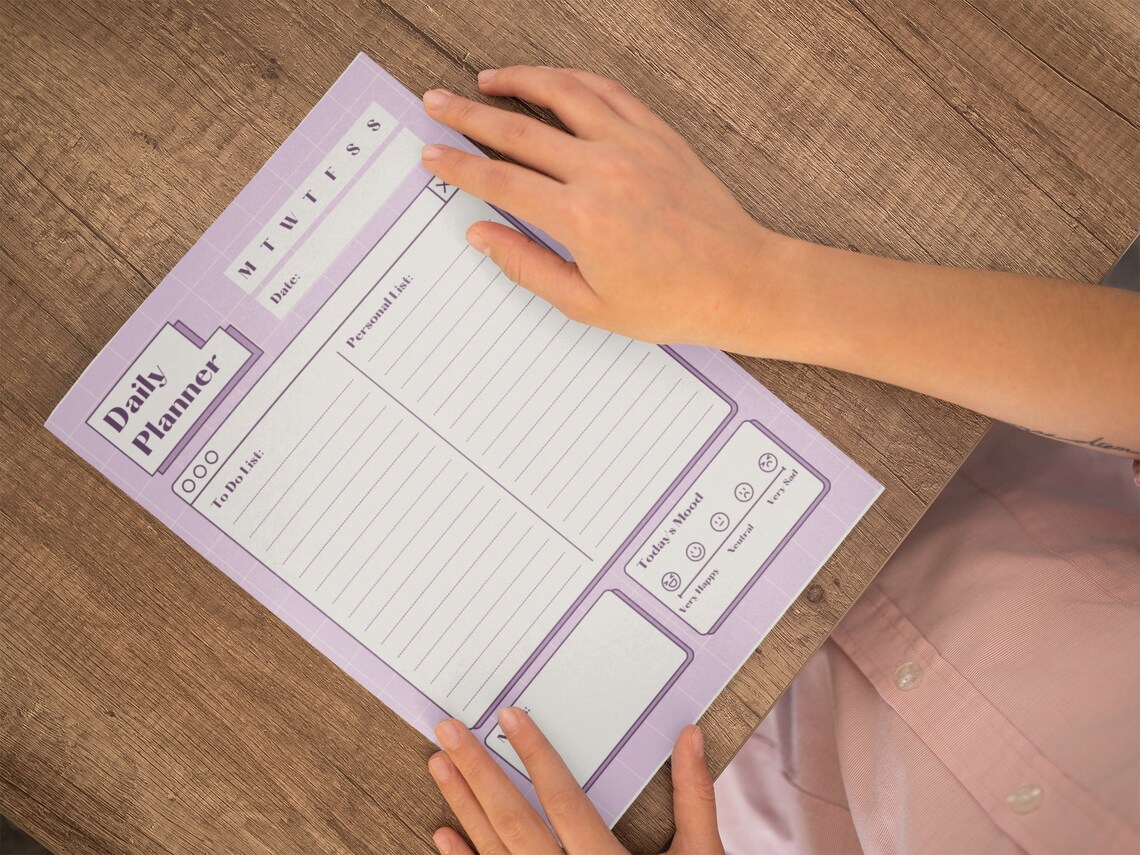 Purple Daily Planner - Etsy