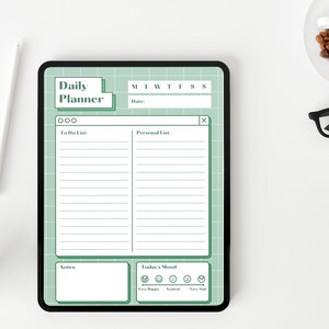Green Daily Planner - Etsy