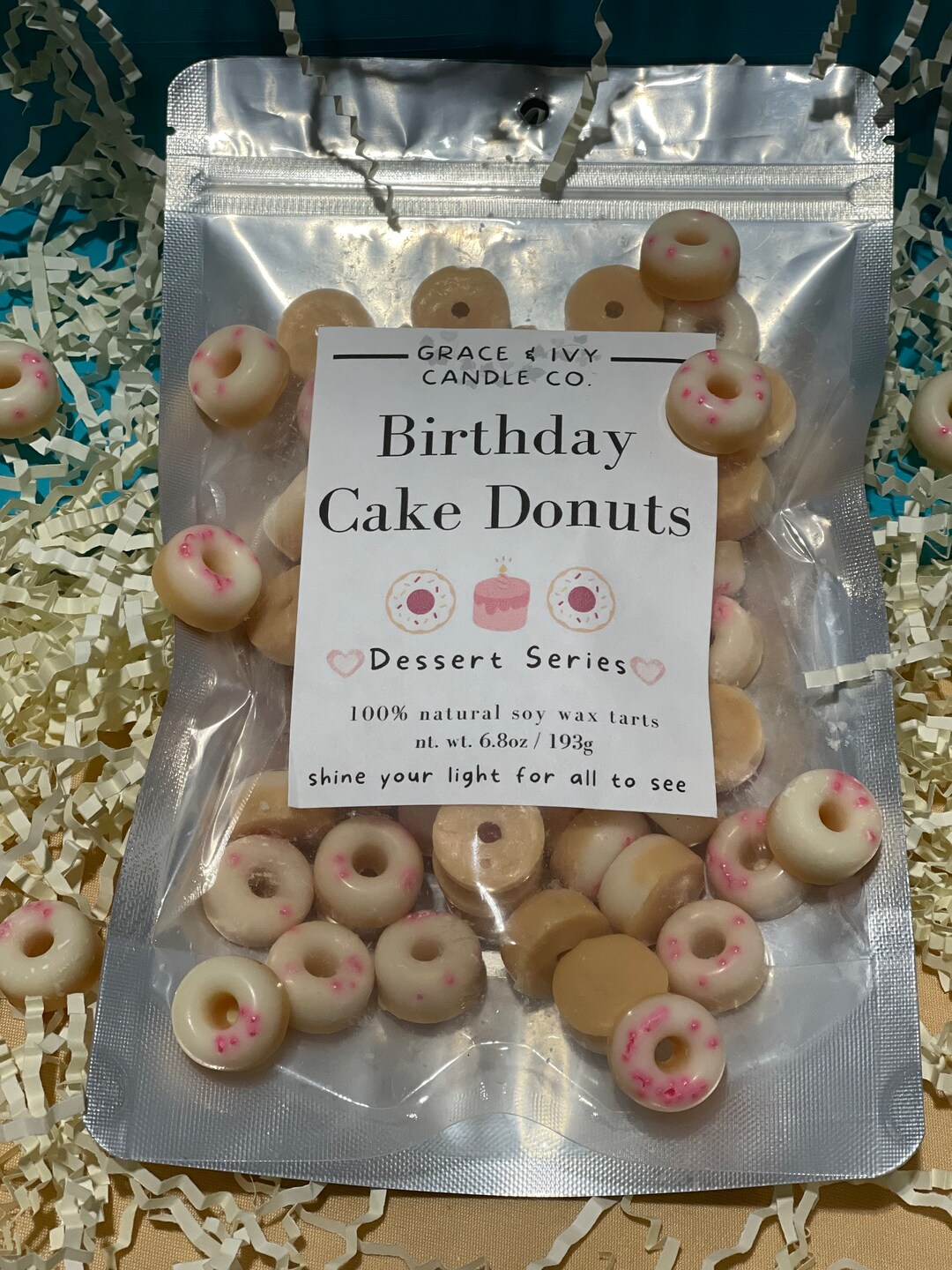 Birthday Cake Wax Melt Donuts, Dessert Themed Wax Melts, Sweet Smelling ...