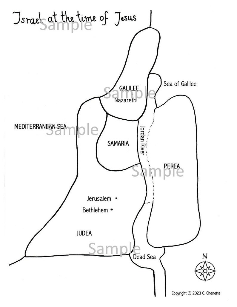 Map of Israel at the Time of Jesus | CGS | Homeschool | Christian - Etsy