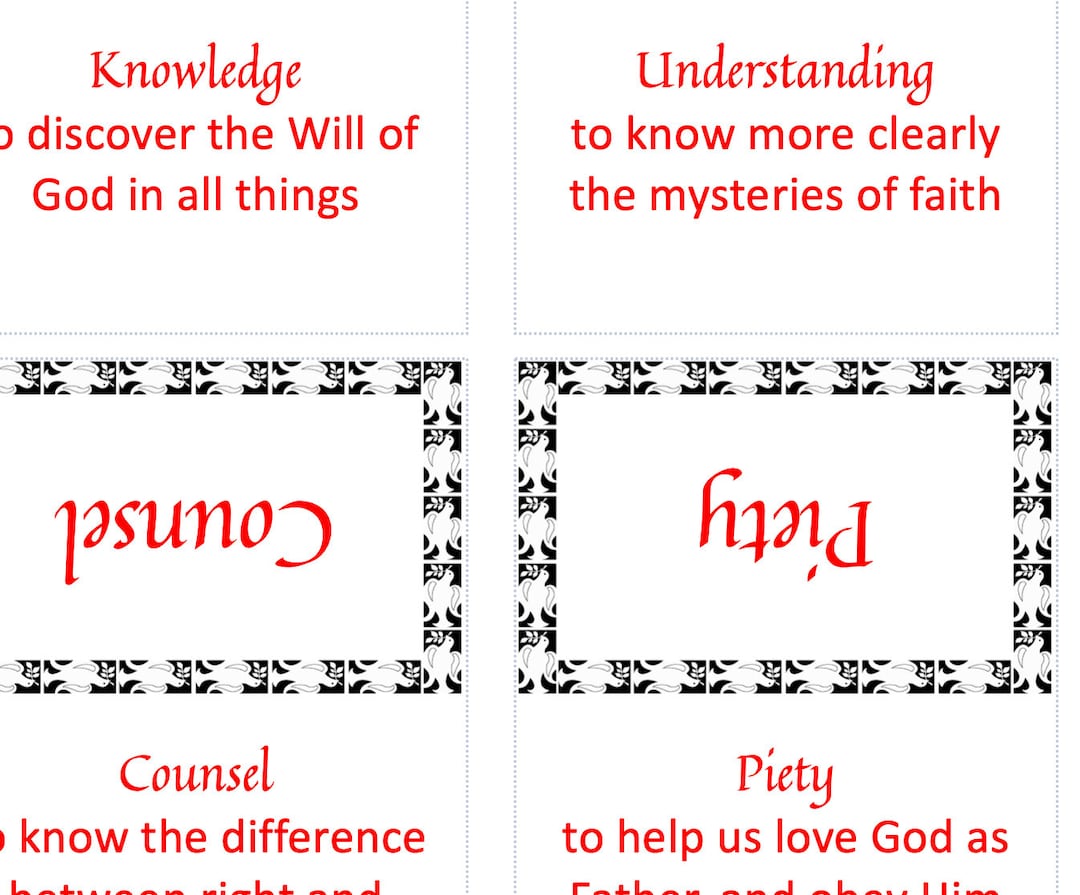 Pentecost Gifts of the Holy Spirit Cards Catechesis of the Good ...