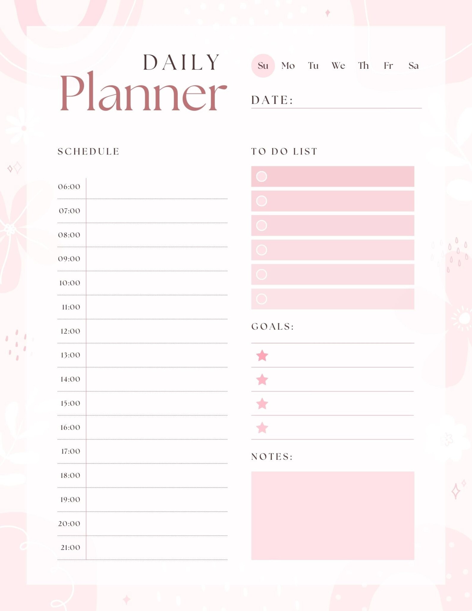 Daily Printable Planner, Instant Download, Daily Planner, Daily ...
