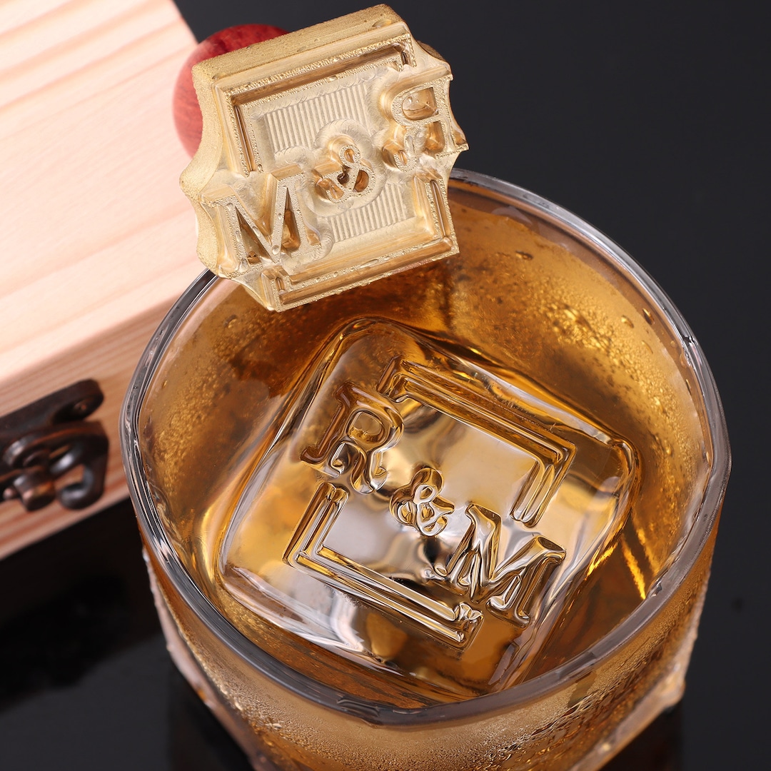 Personalised Ice Cube Stamp, Custom Monogram Ice Stamp, Whiskey Stamp ...