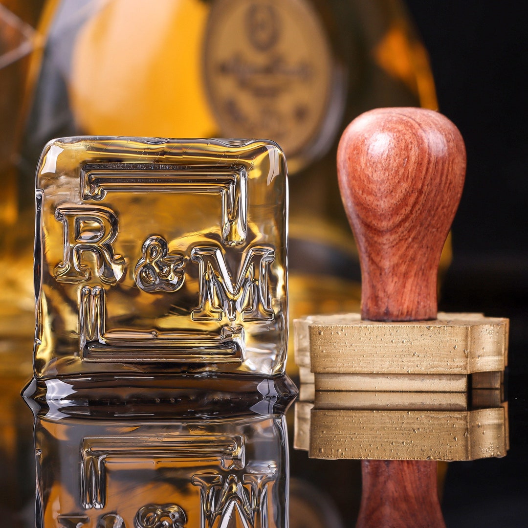Custom Ice Cube Stamp, Monogram Ice Stamp, Whiskey Bar Stamp, Ice Cube ...