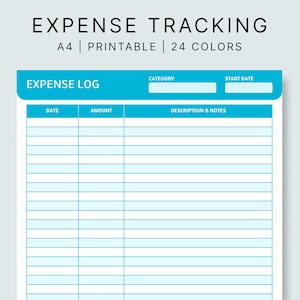 Printable Expense Log , Expense Tracker, Business Expense Tracker ...