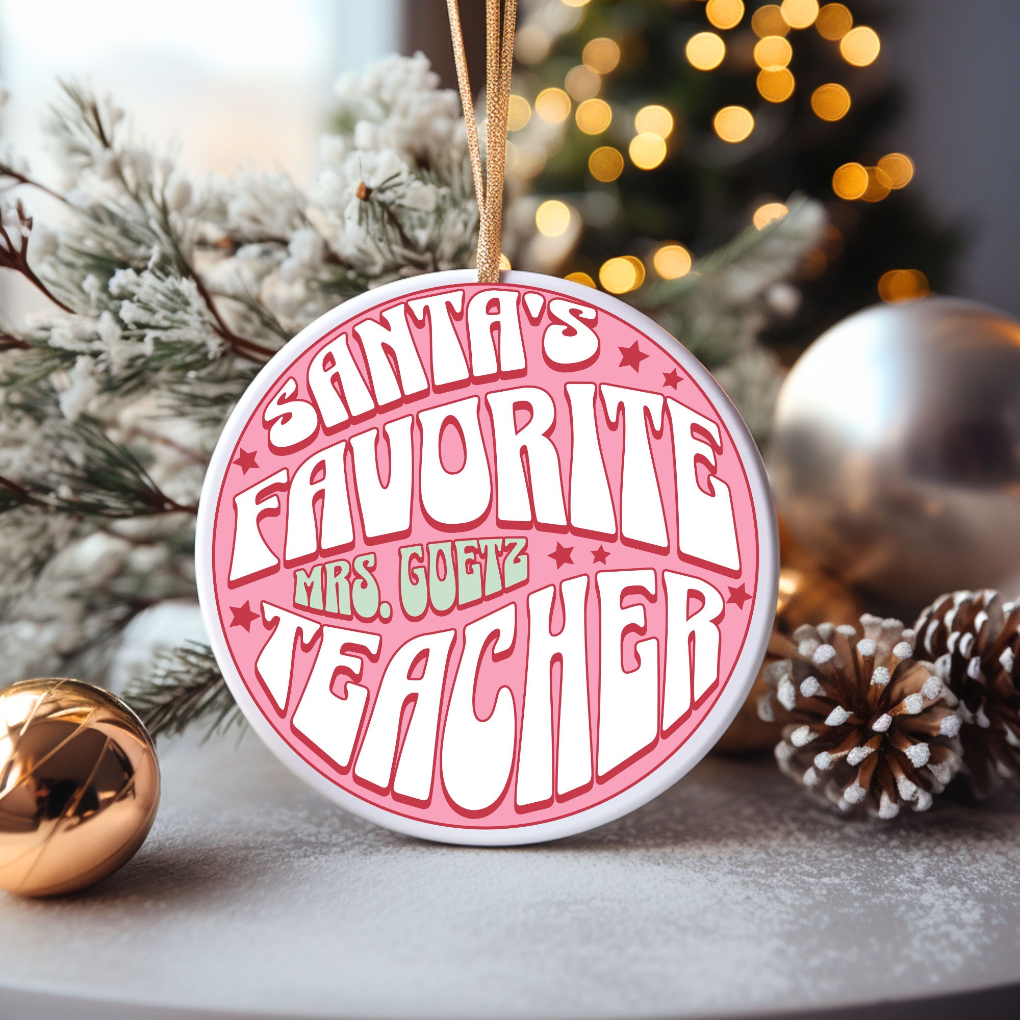 Personalized Teacher, Ornament, Custom Christmas Gift, Ornament Gift ...