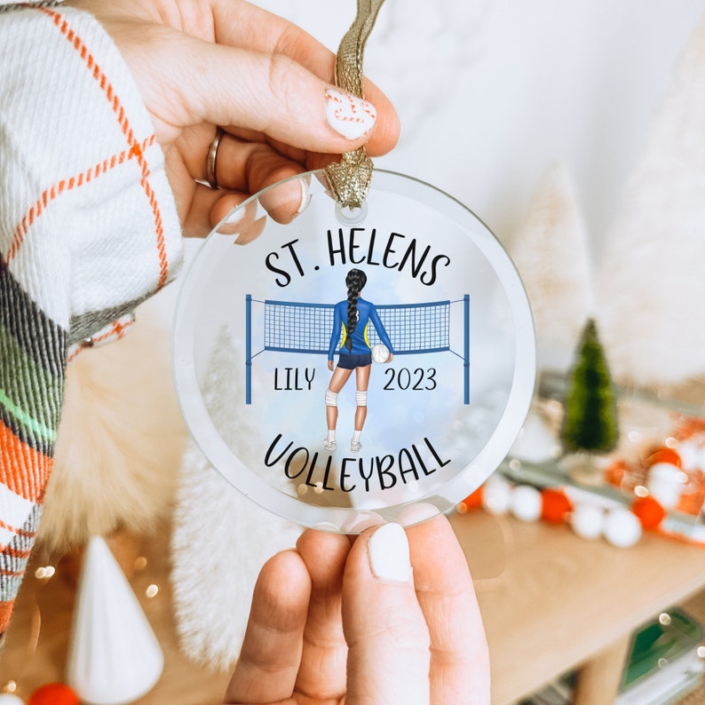 Custom Volleyball, Glass Ornament, St. Helen's Volleyball, Volleyball ...