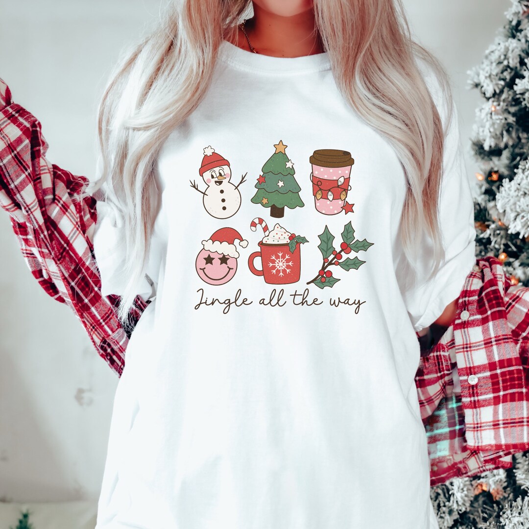 Retro Christmas, Comfort Colors®, Feeling Jolly, Christmas Shirt ...