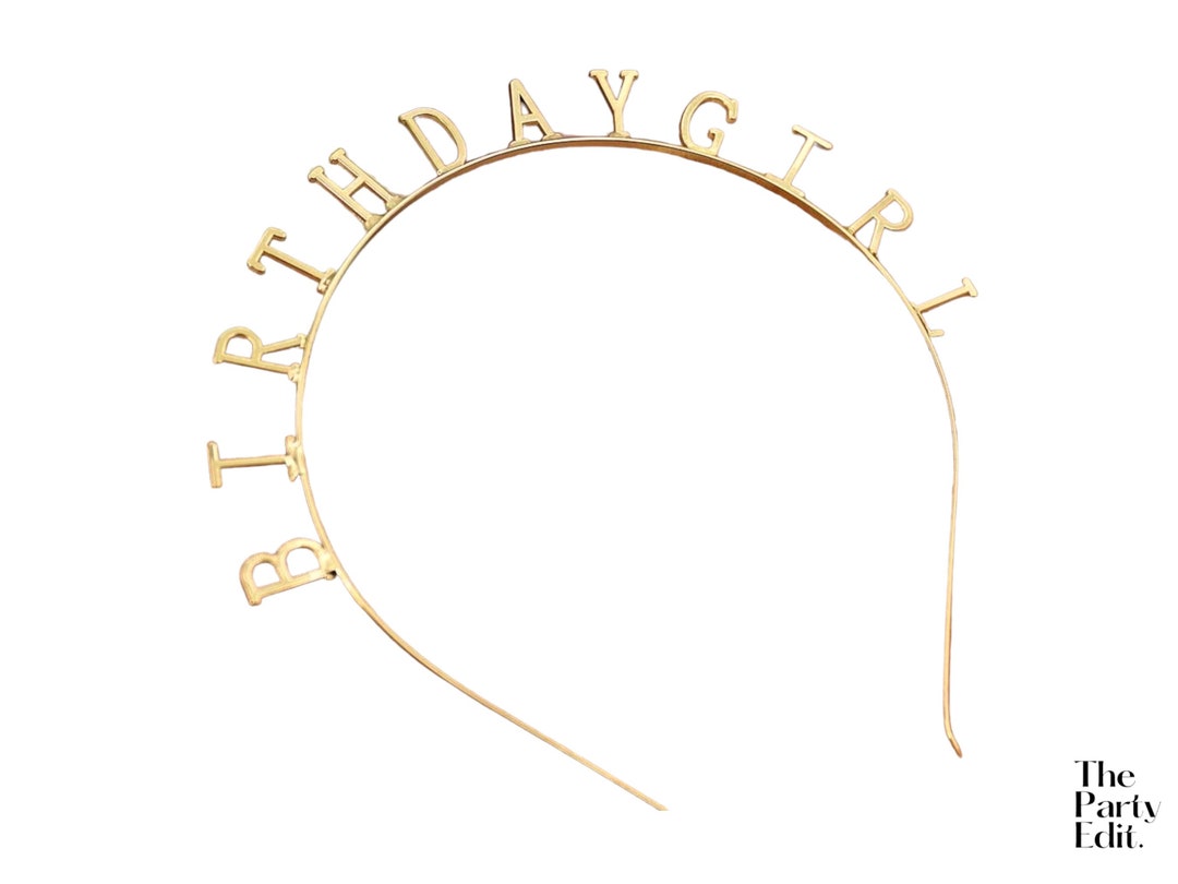 Birthday Girl Gold Crown and Sash Set, Gold Tiara, Gold Birthday Crown ...