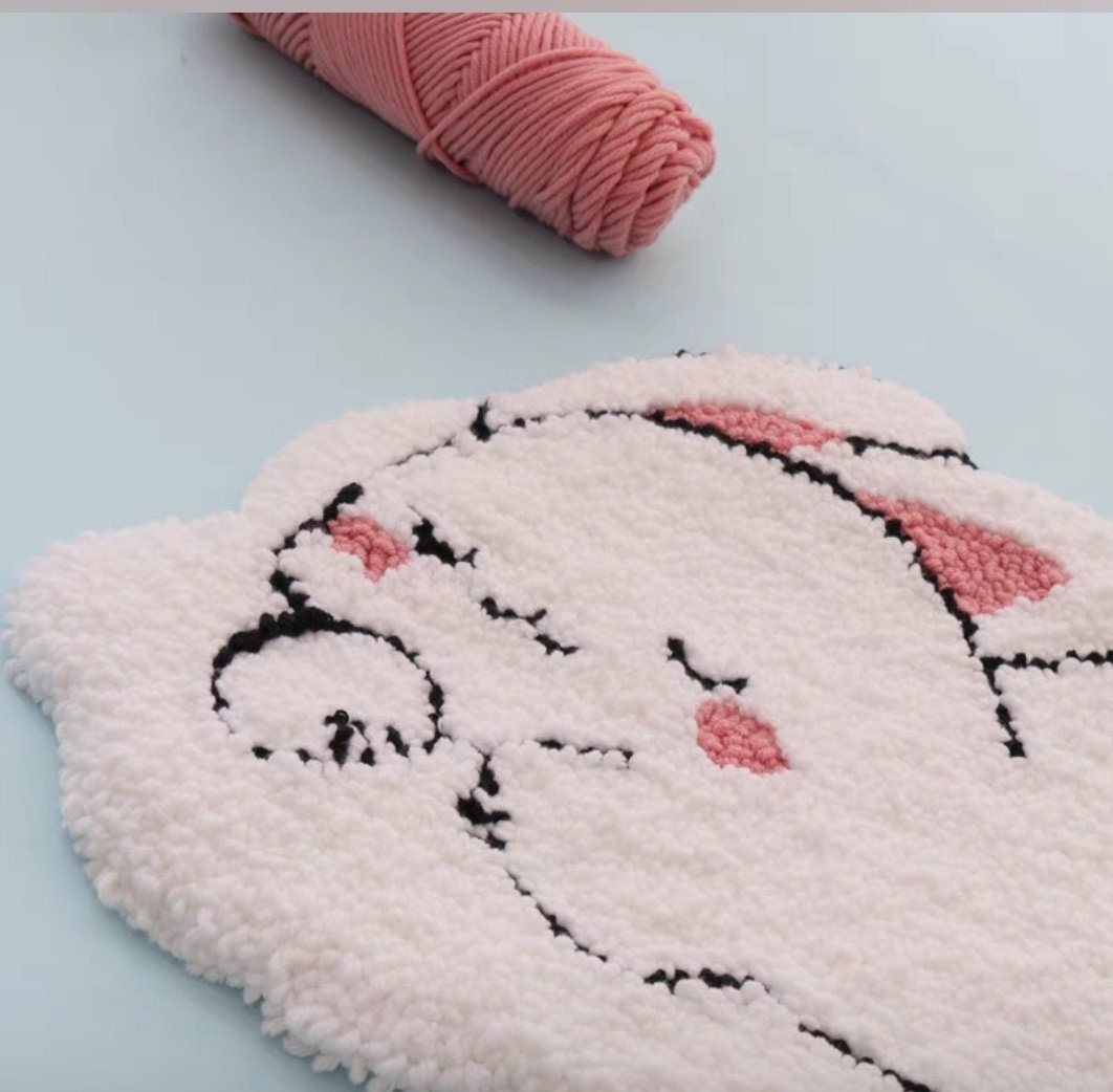 Punch Needle Beginner Kit Bunny Rug Room Decor/diy Kit With - Etsy