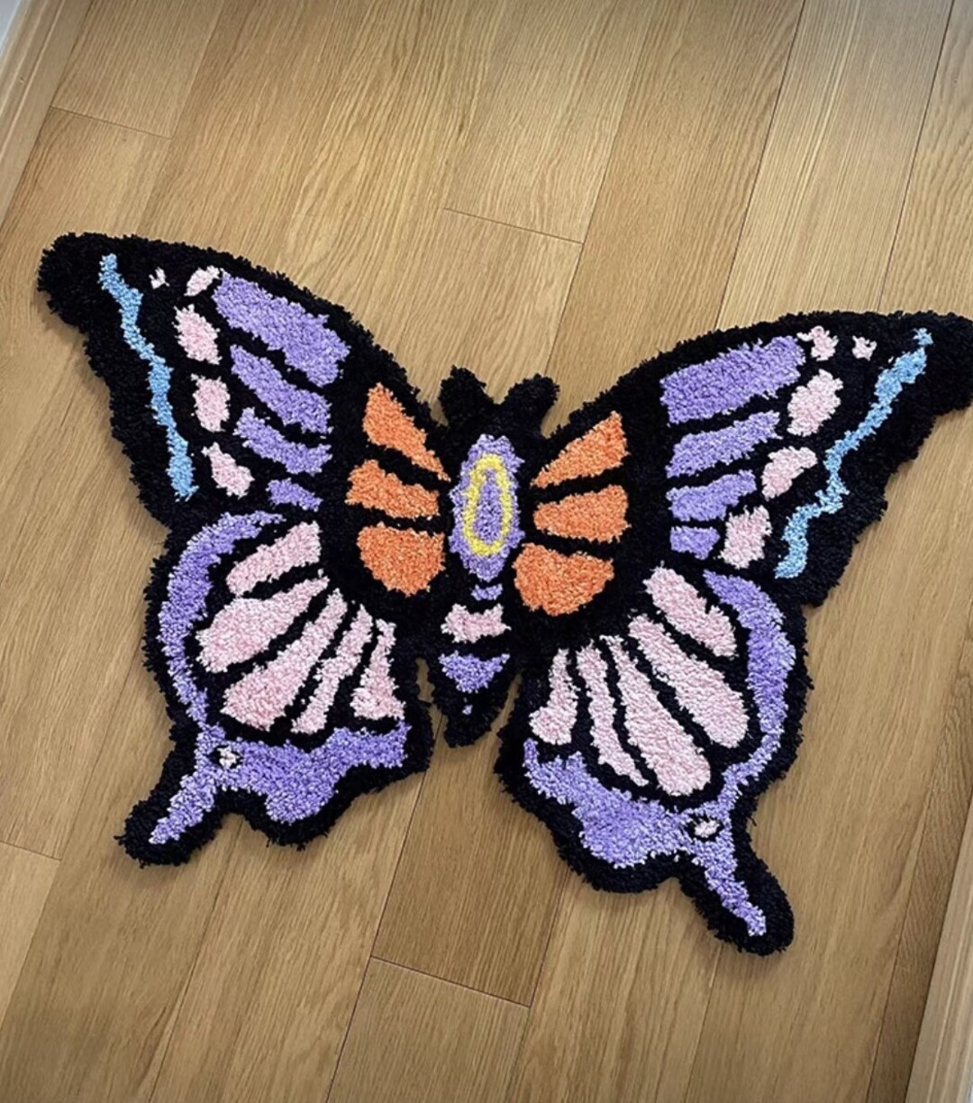 Tufted Punch Needle Spring Butterfly Rug/beginner Punch Needle Kit With ...