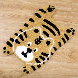 Tufted Punch Needle Tiger Rug/beginner Punch Needle Kit With Yarn/all ...
