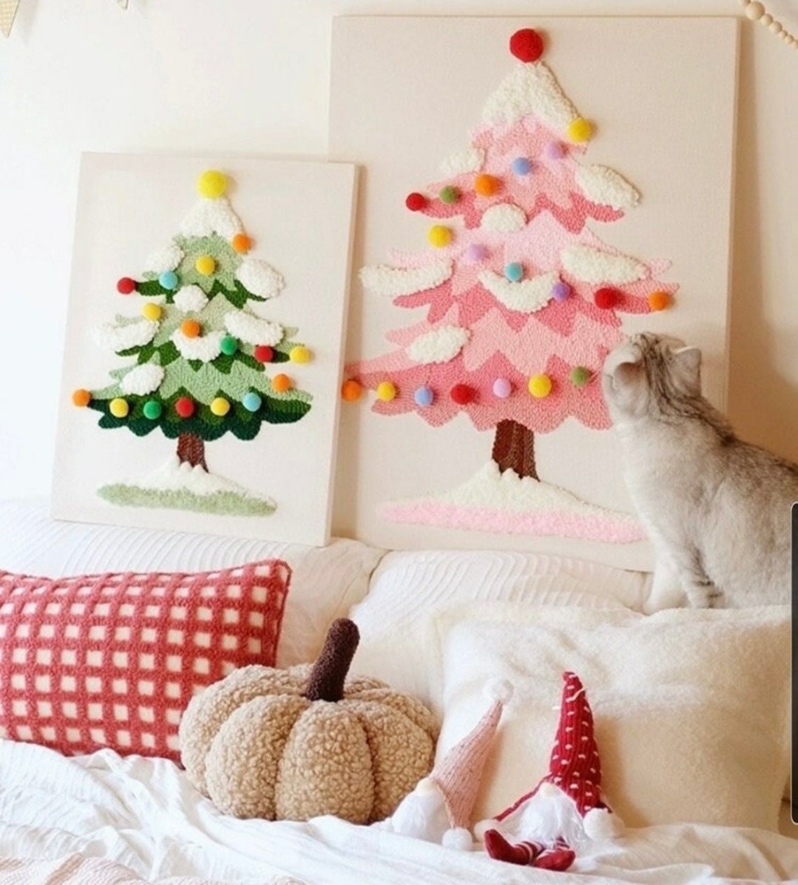 Christmas Tree Punch Needle Beginner Kit Tufting Room Wall Decor/ Kit ...