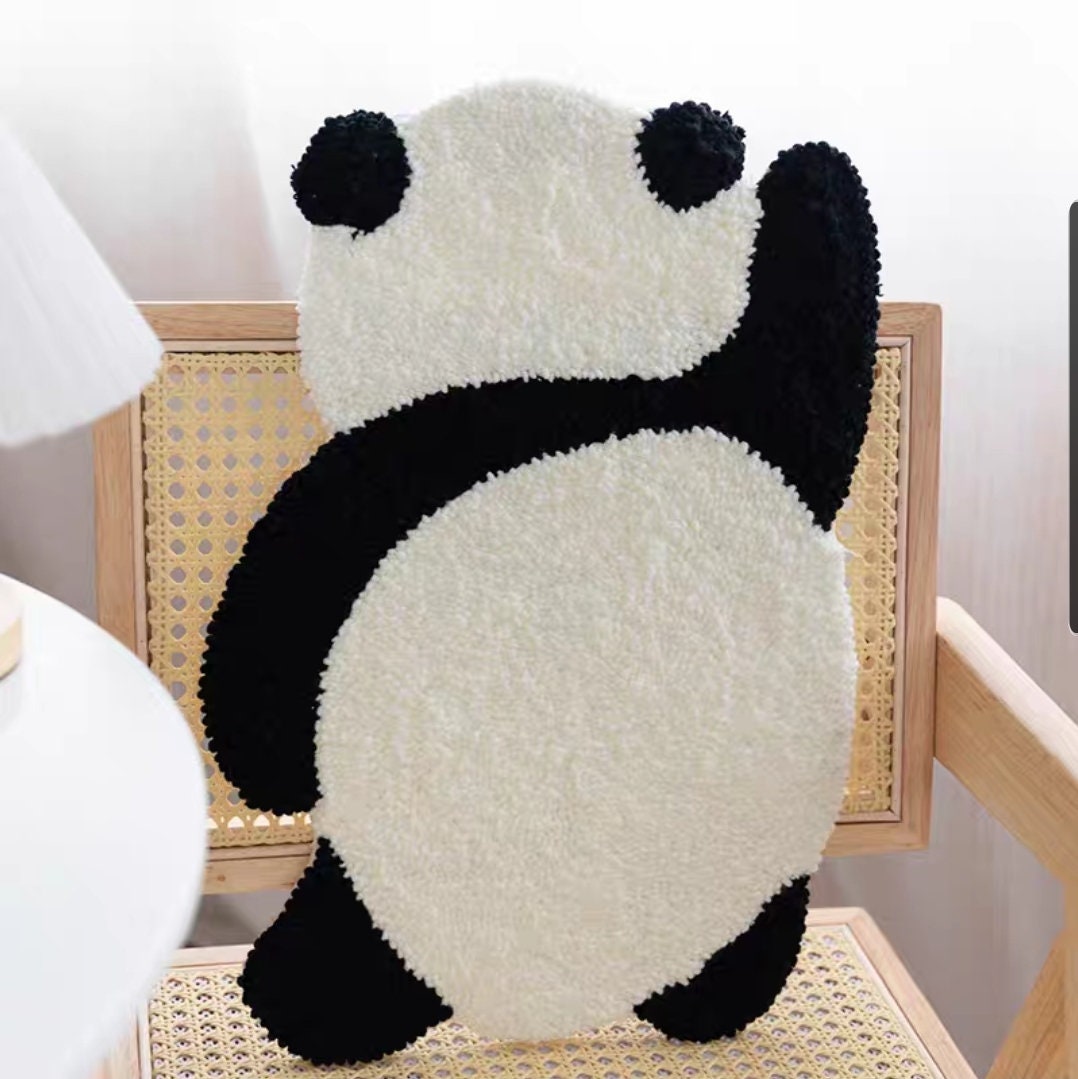 Tufted Punch Needle Panda Rug/beginner Punch Needle Kit With Yarn/all ...