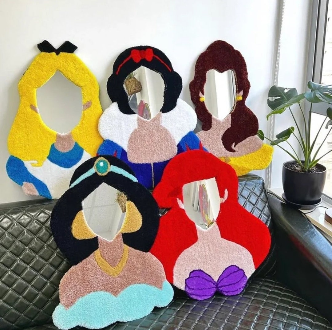 Tufted Mirror Punch Needle Princess Handmade/ Beginner Punch Needle Kit ...