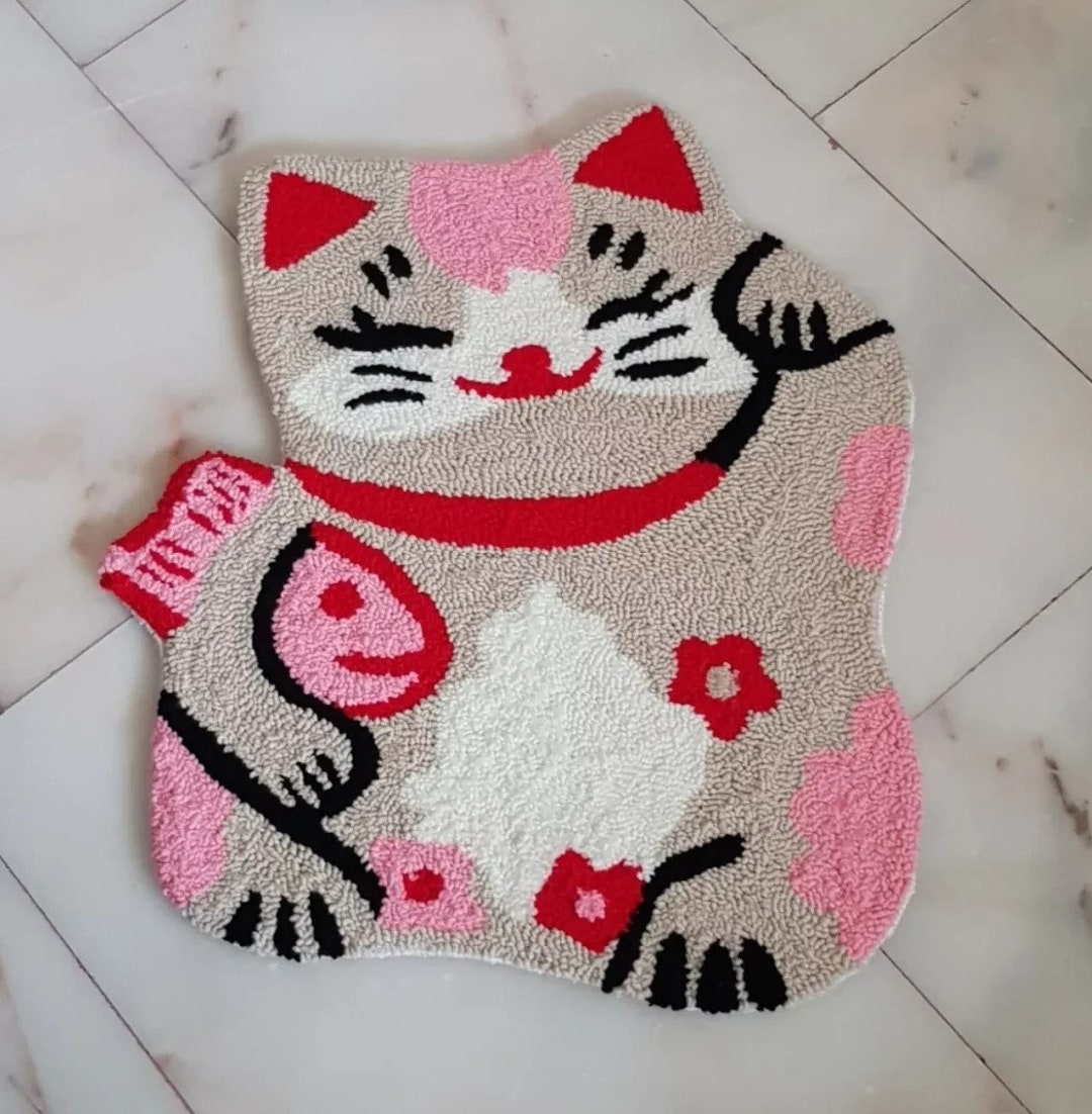 Tufted Punch Needle Lucky Cat Chinese New Year/beginner Punch Needle ...