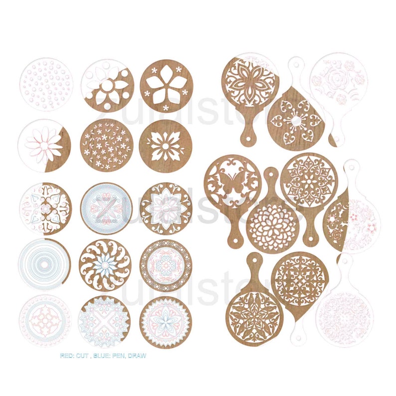 Coaster SVG Set Drink Bundle Laser Cut Cricut Glowforge File - Etsy