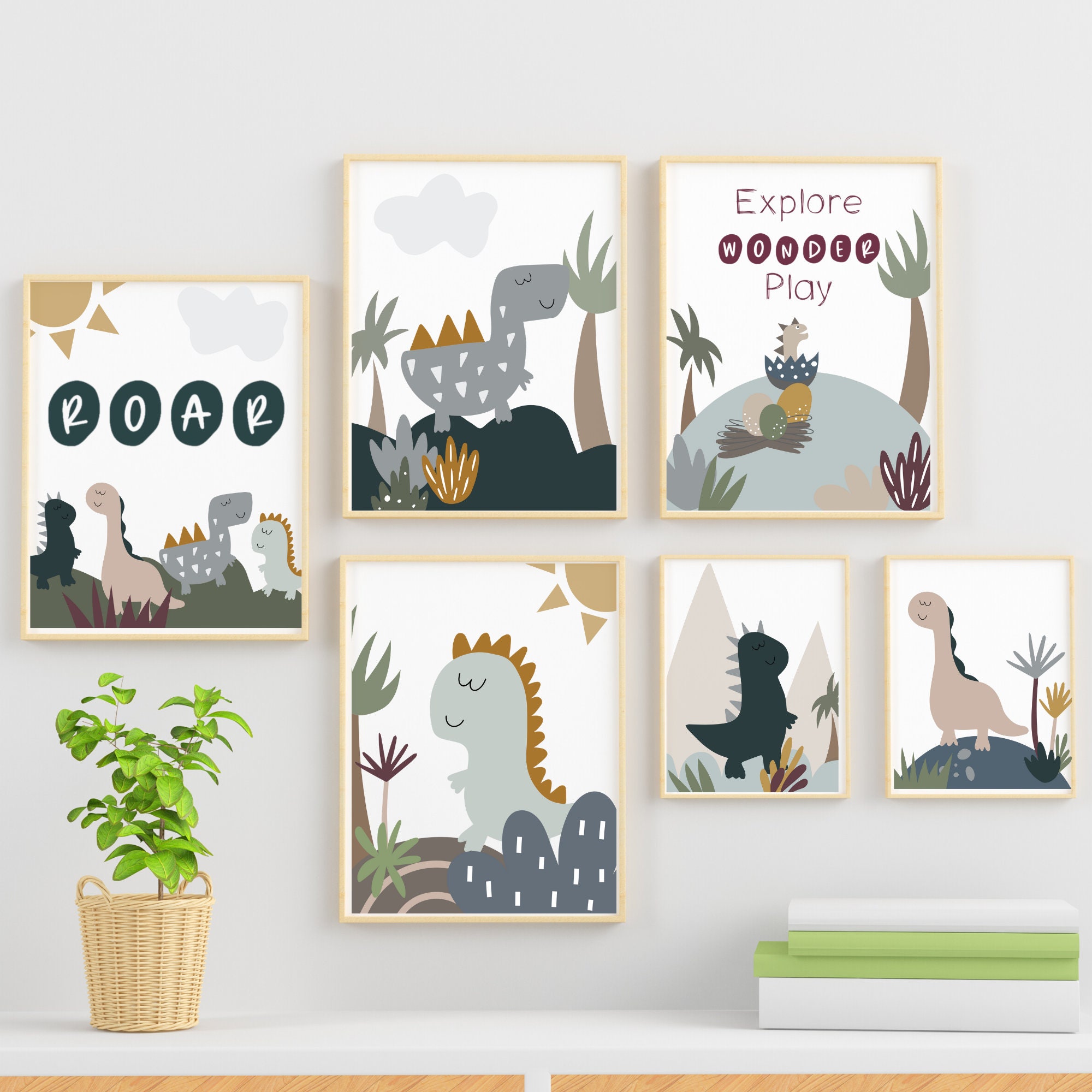 Dinosaur Bedroom Decor Kids Printable Wall Decor Boys Wall Art Kids ...
