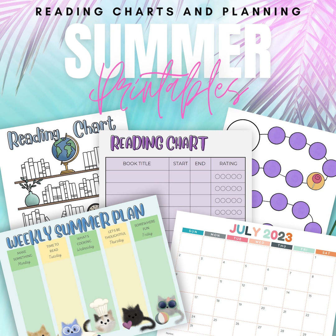 Summer Planning and Reading Chart Printables - Etsy