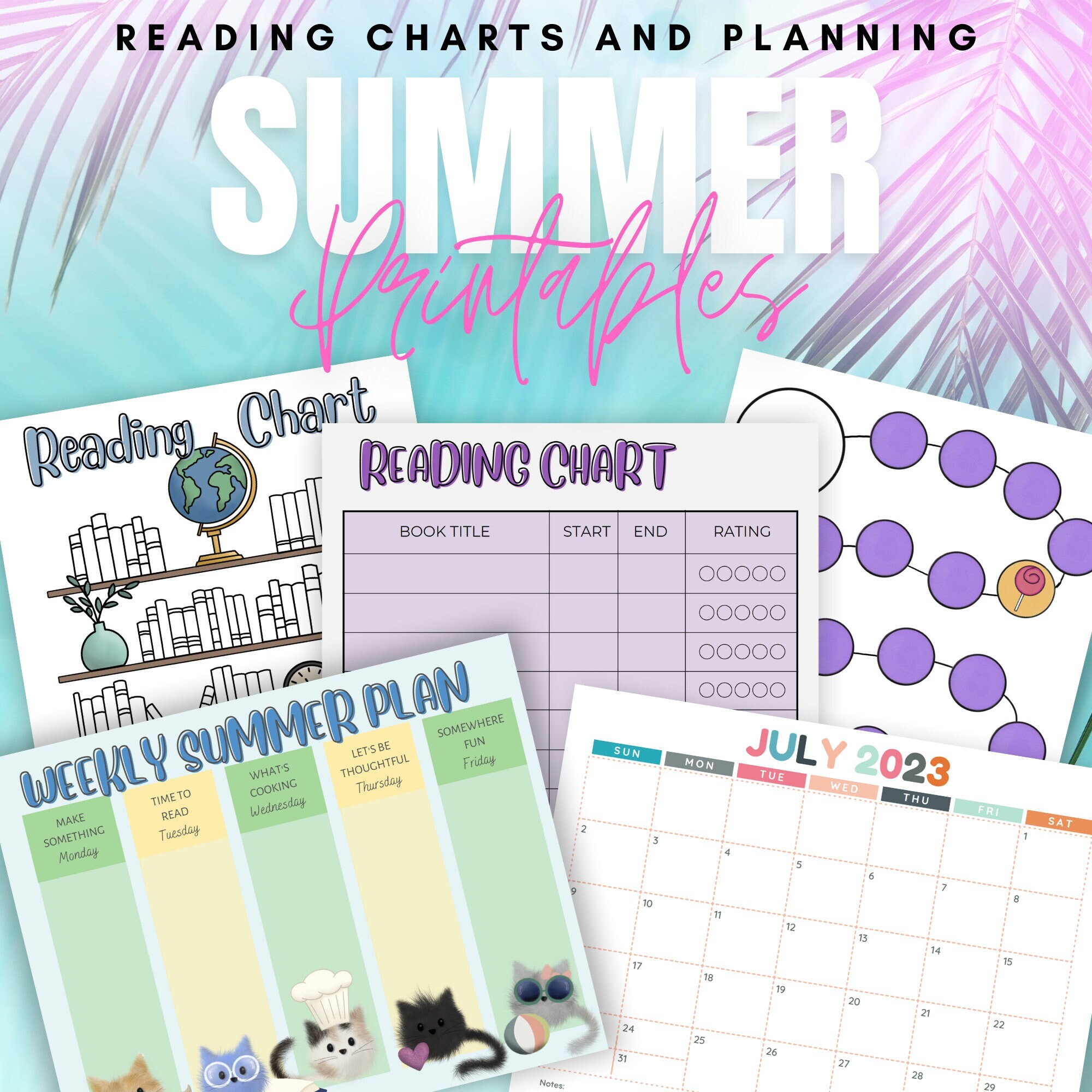Summer Planning and Reading Chart Printables - Etsy