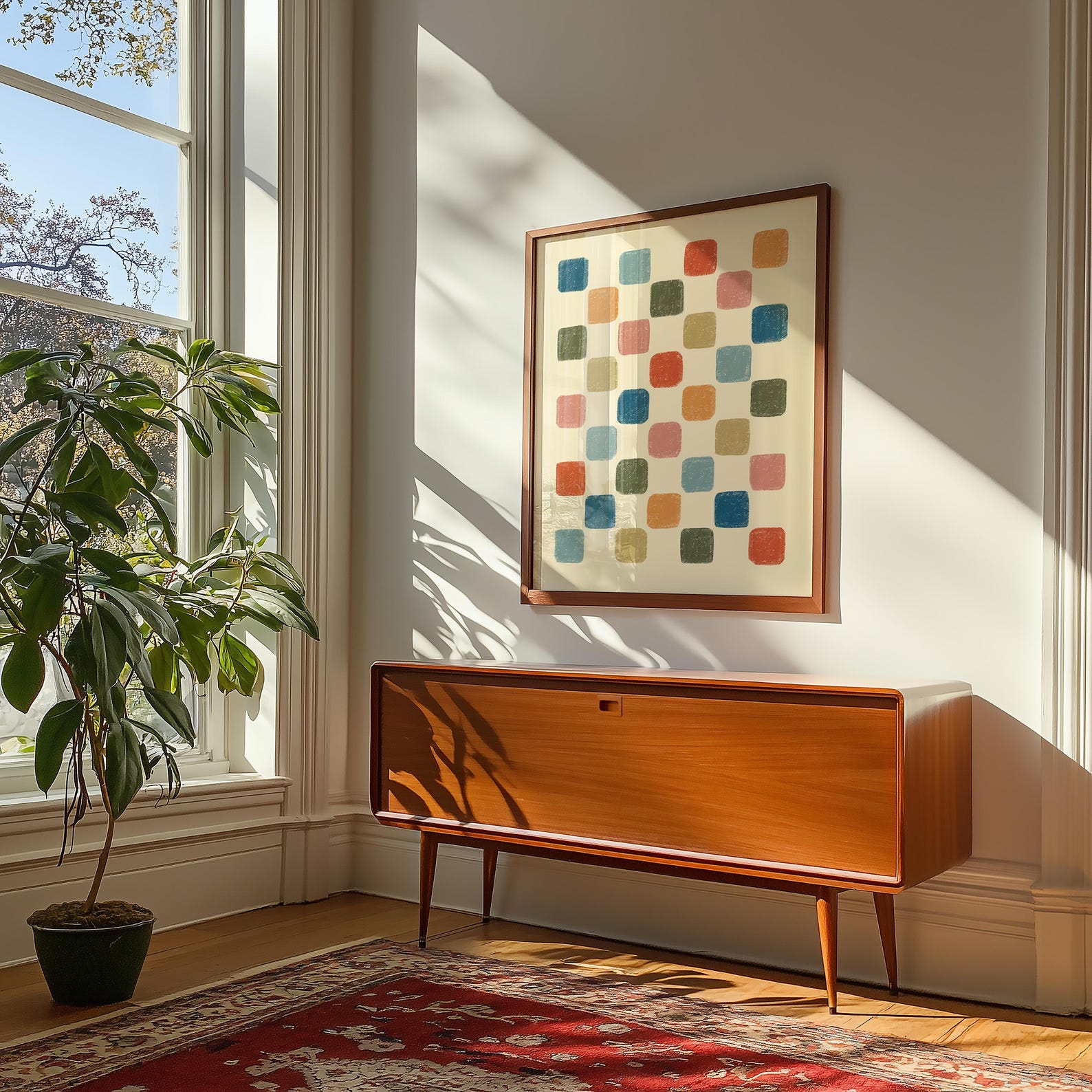 Colorful Checkered Print Wall Art, Checkered Poster, Beachy Prints ...