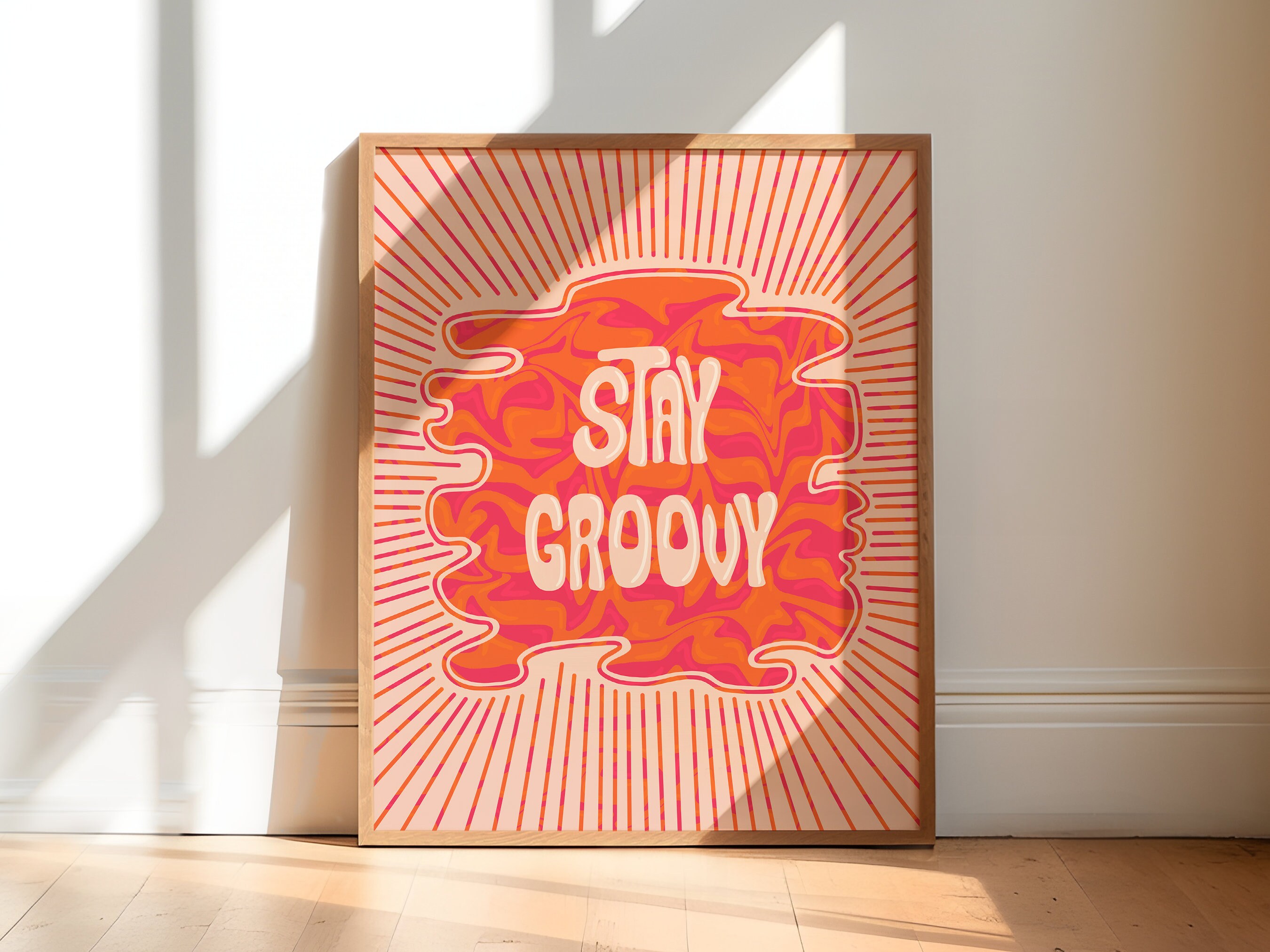 Stay Groovy Art Print, Dopamine Decor, Maximalist Wall Art, Hippie Room ...