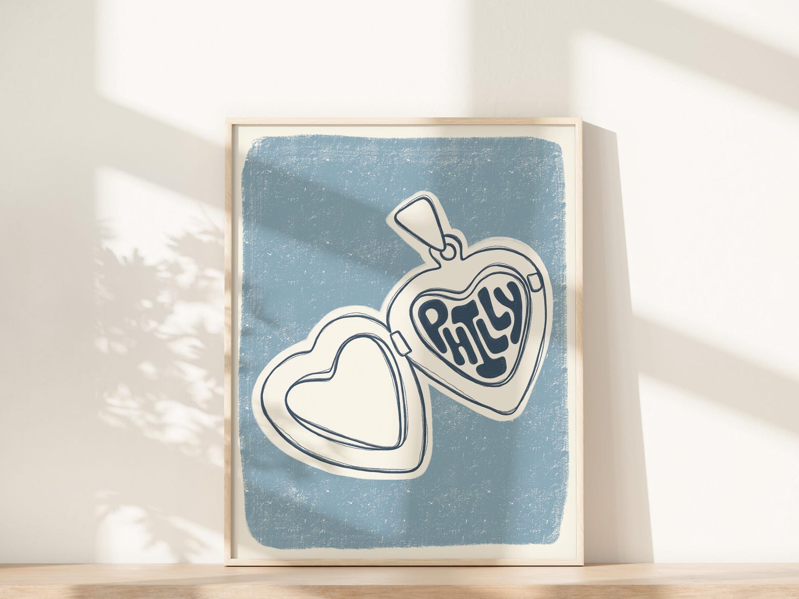 Philly Locket Art Print, Philadelphia Wall Art, Heart Locket Poster ...