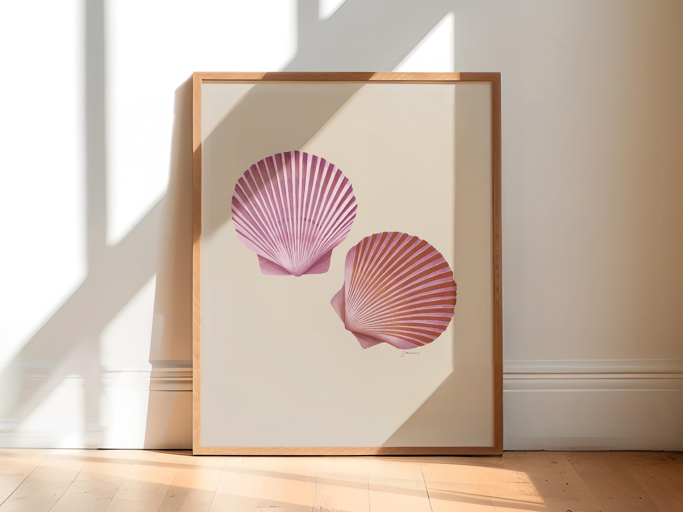 Seashell Art Print, Seashell Wall Art, Beachy Prints, Coconut Girl ...