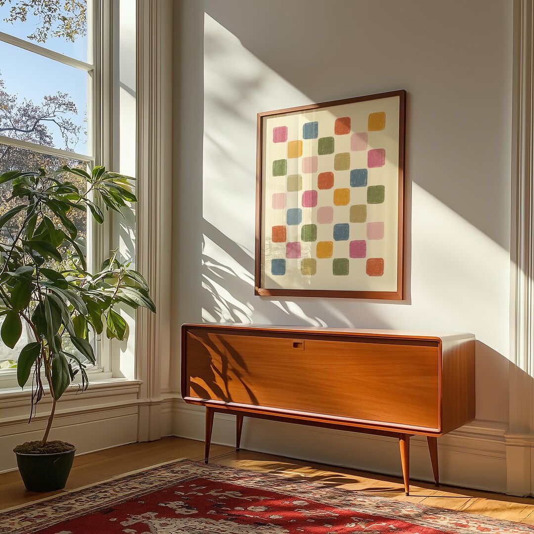 Preppy Checkered Print Wall Art, Checkered Poster, Beachy Prints ...