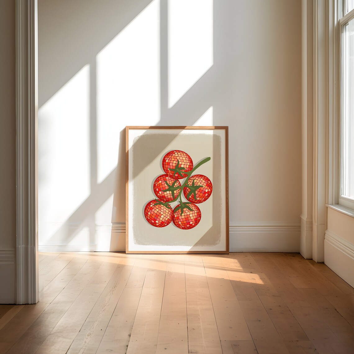 Disco Ball Tomato Art Print, Kitchen Poster, Disco Food, Dopamine Decor ...