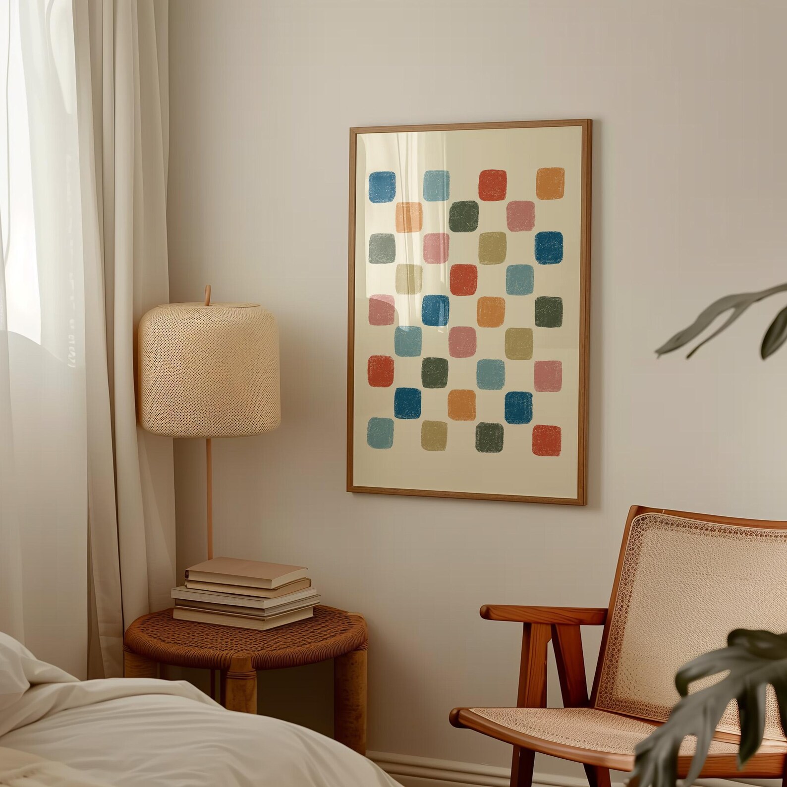 Colorful Checkered Print Wall Art, Checkered Poster, Beachy Prints ...