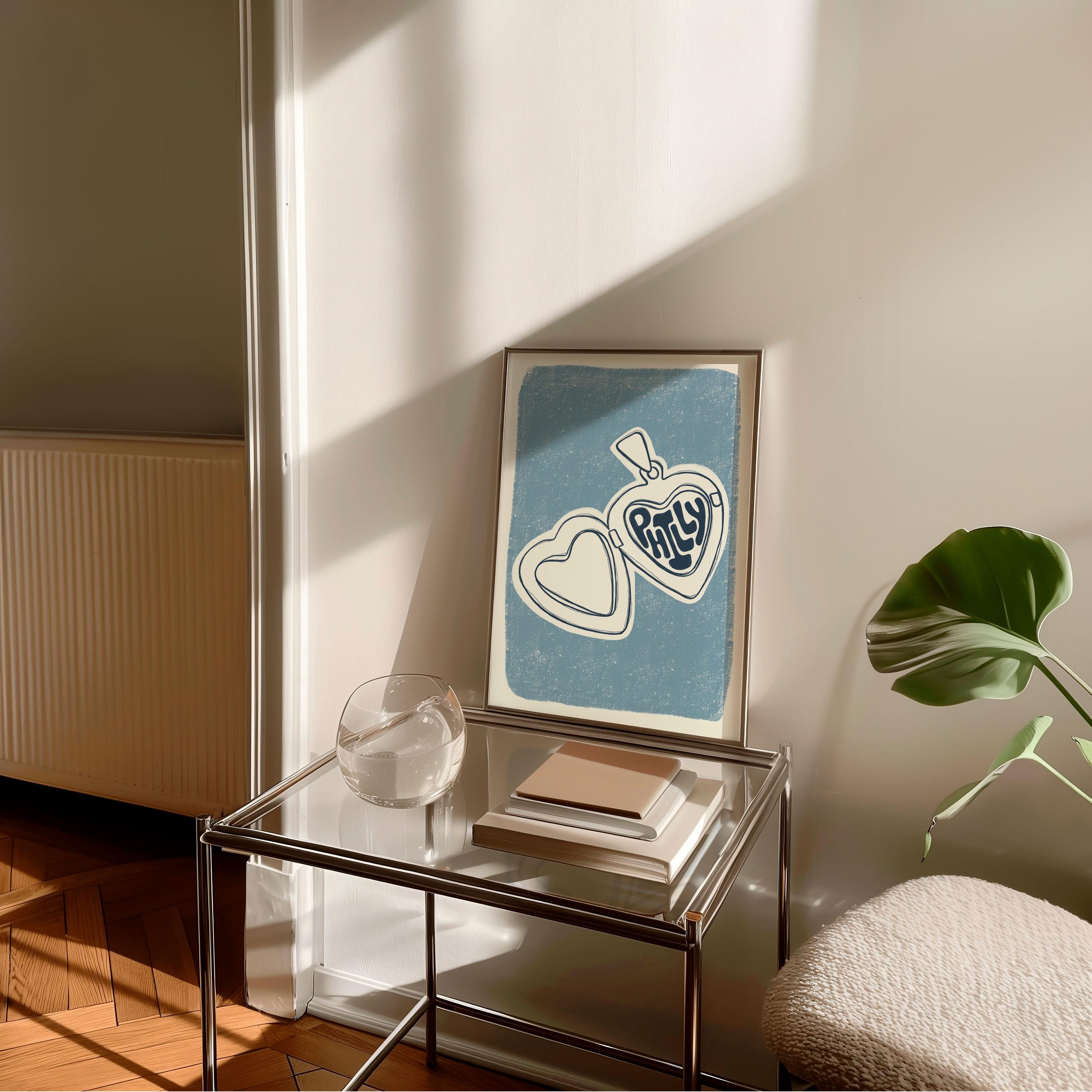 Philly Locket Art Print, Philadelphia Wall Art, Heart Locket Poster ...