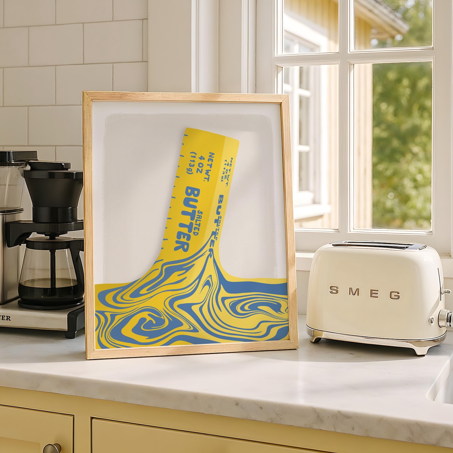 Melted Butter Art Print, Butter Stick Print, Funny Kitchen Poster ...