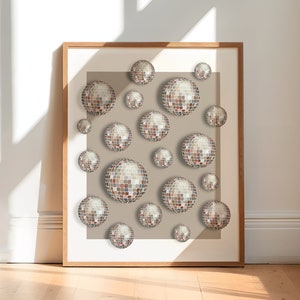 Disco Balls Art Print, Disco Ball Decor, Mirrorball Poster, Funky ...