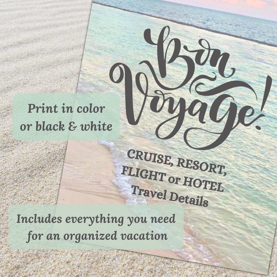 Bon Voyage, Cruise, Resort, Flight, Hotel Summary, Lists, Reminders ...