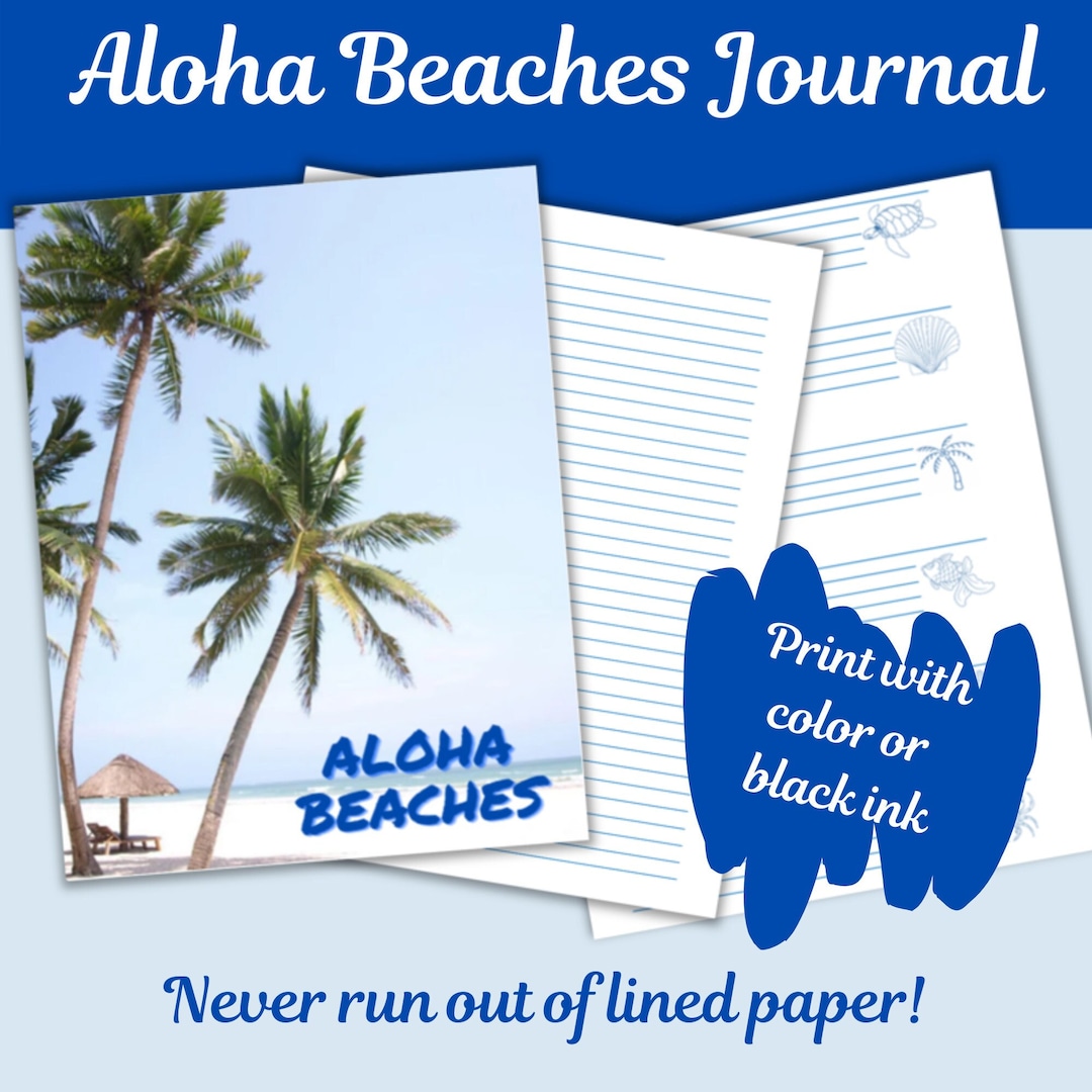 Blank Lined Journal Pages Daily Journal Pages Wide-ruled - Etsy