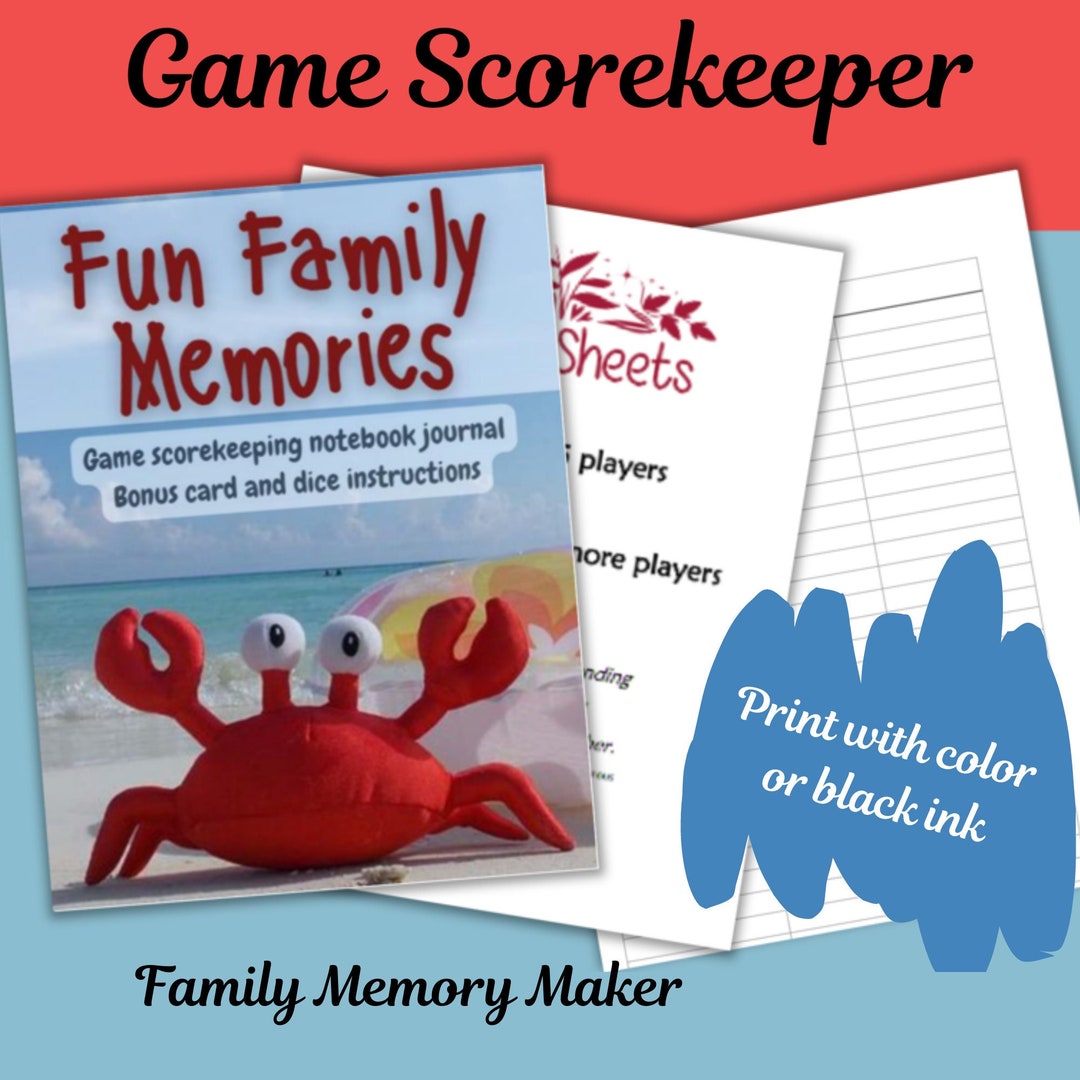 Game Scorekeeper, Family Fun, Together Time, Record Memories, Print ...